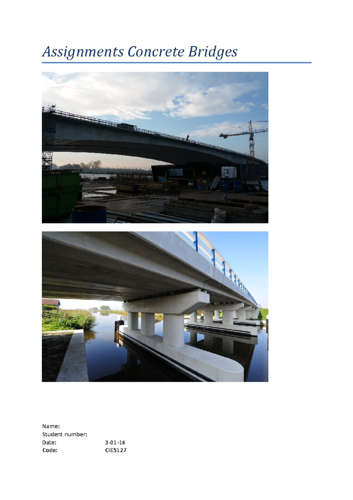 Concrete Bridges Assignment 1 Concrete Bridges - Assignments Concrete ...