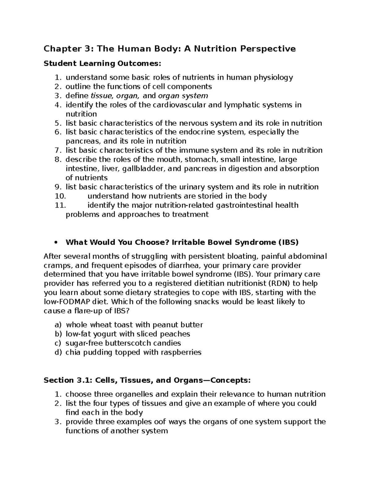 NTS Chapter 3 - Lecture notes from Intro to Nutrition and Foods ...
