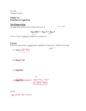 ULC148Ch4 - ch 4.5 notes - ULC Chapter 4 Notes Chapter 4. Exponential ...