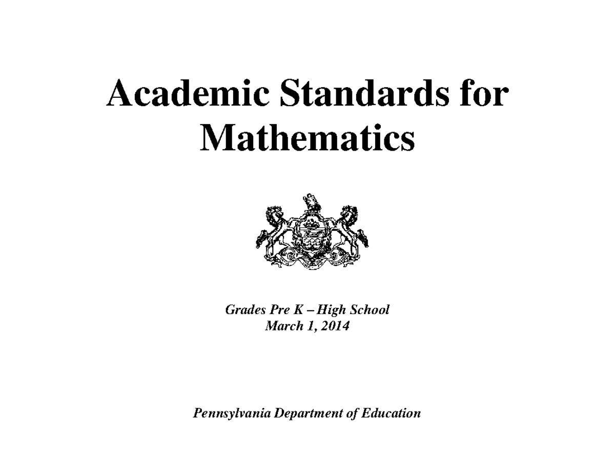 PA Core Standards Mathematics Pre K 12 March 2014 Academic Standards pa-core-standards-mathematics-pre-k-12-march-2014-academic-standards
