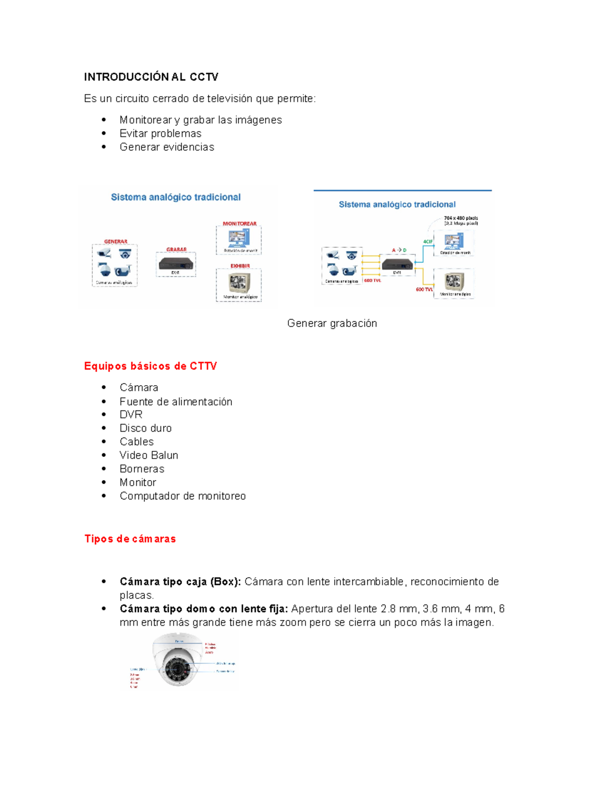 CCTV - CCTV - INTRODUCCIÓN AL CCTV Es un circuito cerrado de televisión ...