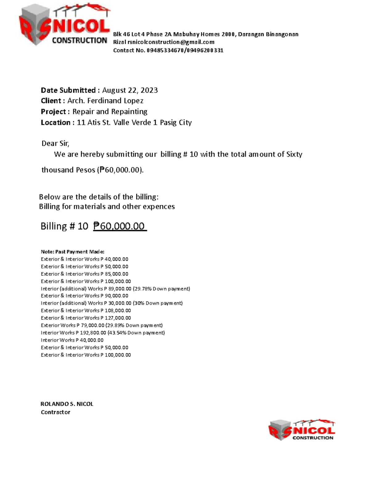 Nicol 9 - Business - Blk 46 Lot 4 Phase 2A Mabuhay Homes 2000, Darangan ...