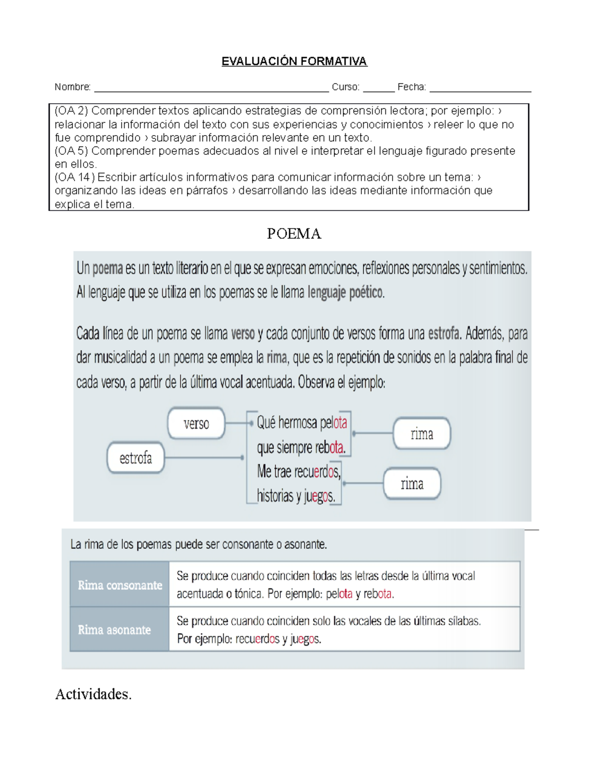 Comprensión lectora el sapo verde - EVALUACIÓN FORMATIVA Nombre: - Studocu
