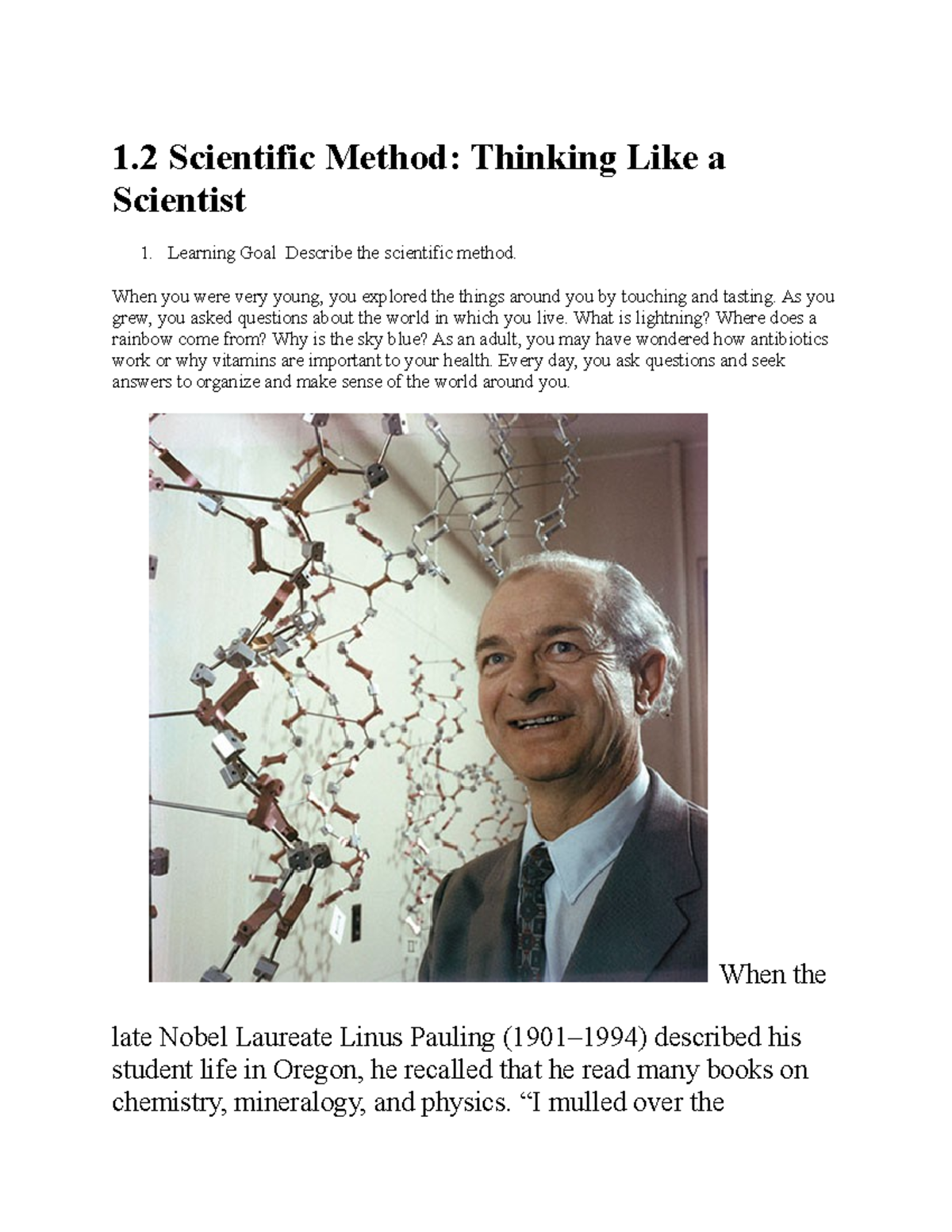 CH 1.2-Scientific Method, Thinking Like a Scientist - 1 Scientific ...