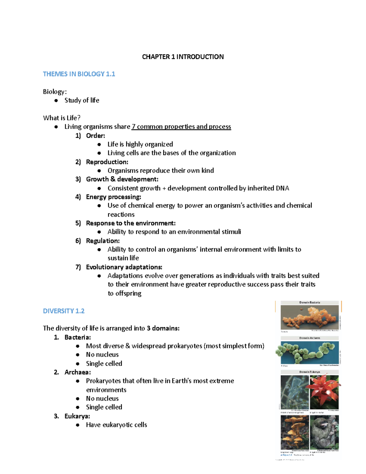 BIOL 1000 PDF OF ASSIGNMENT - CHAPTER 1 INTRODUCTION THEMES IN BIOLOGY ...
