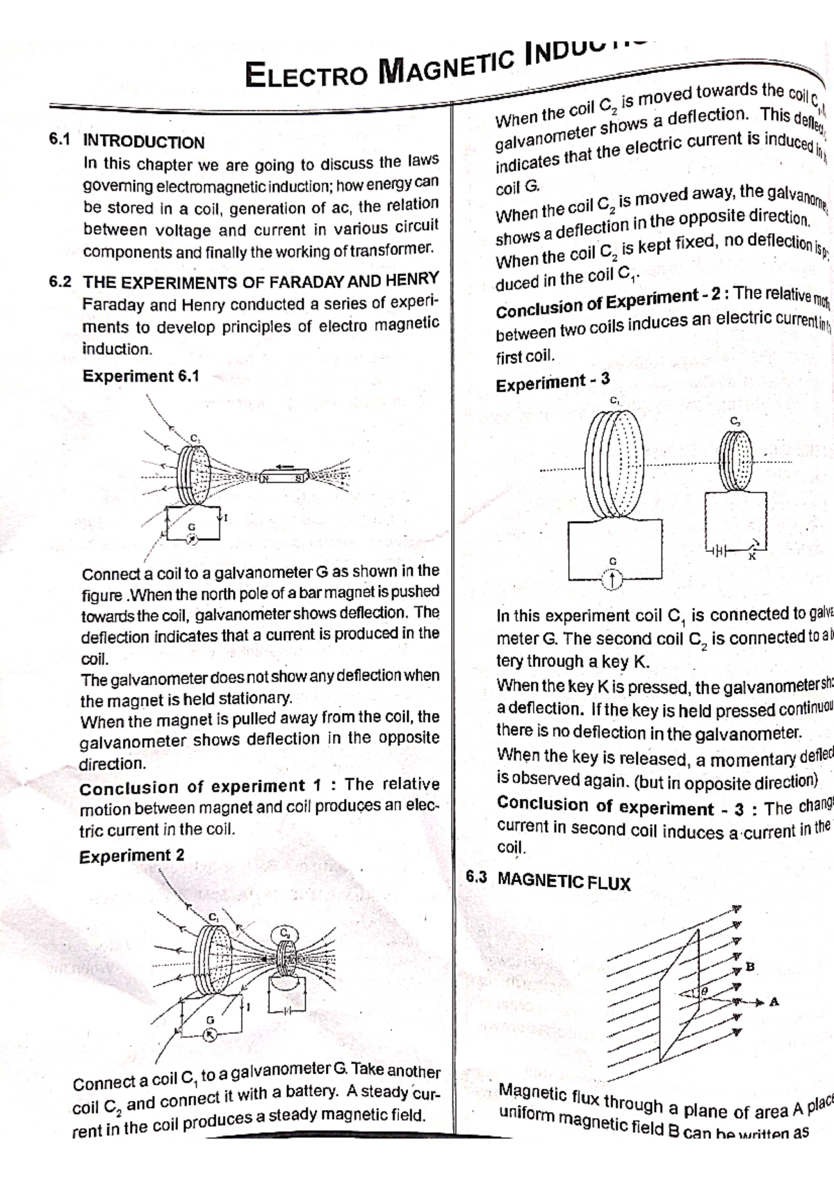 PLUS TWO Physics Chapter IN Electro Magnetic Induction - science - Studocu