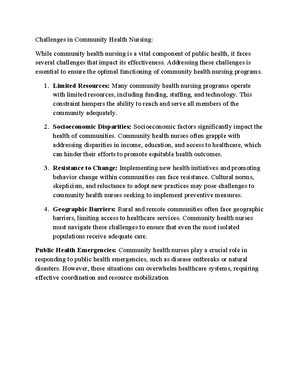 HCH 212 Principles of Community Health Lecture Notes - KENYATTA ...