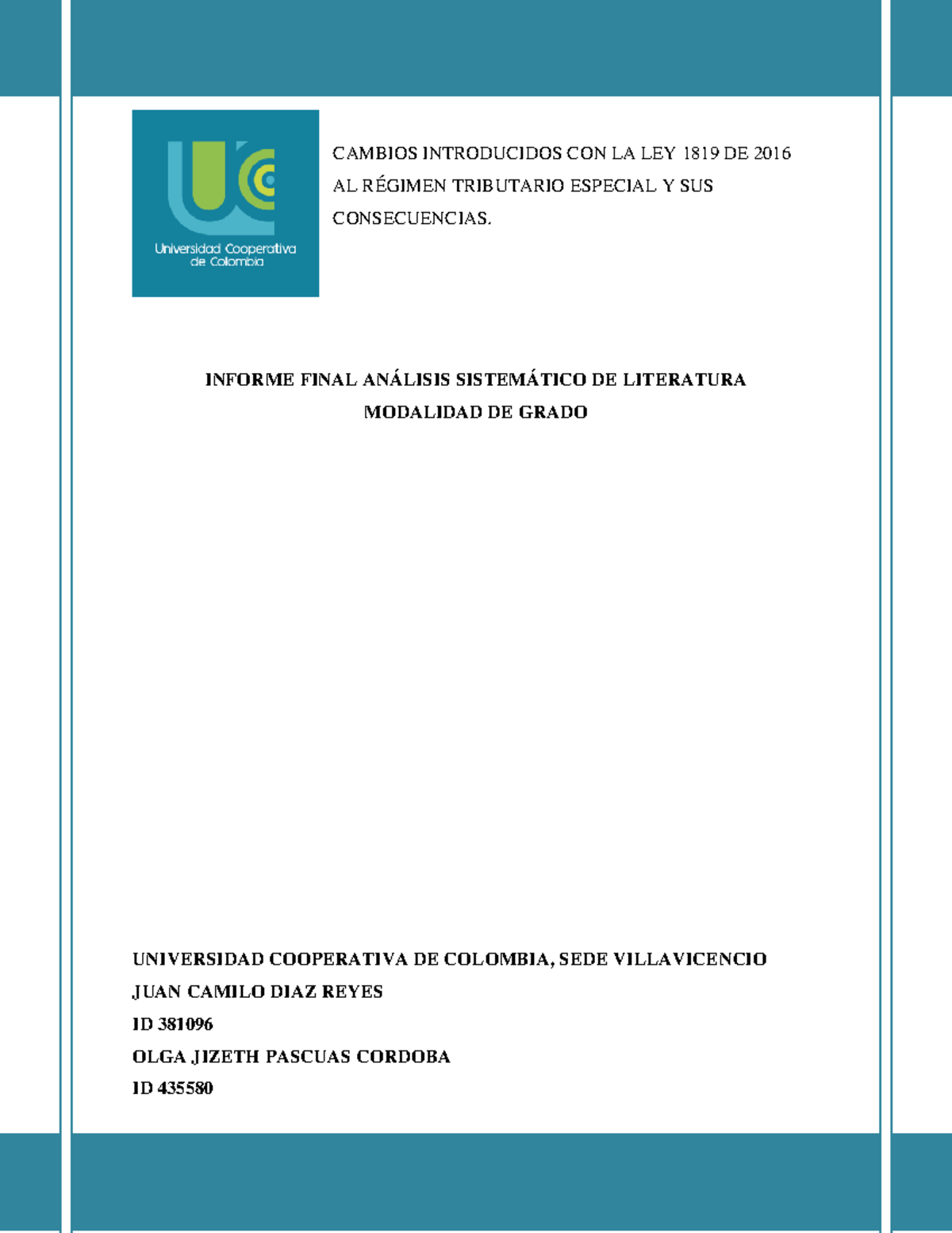 LEY 1819 DE 2016 - LEY 1819 - CAMBIOS INTRODUCIDOS CON LA LEY 1819 DE 2016 AL RÉGIMEN TRIBUTARIO ...