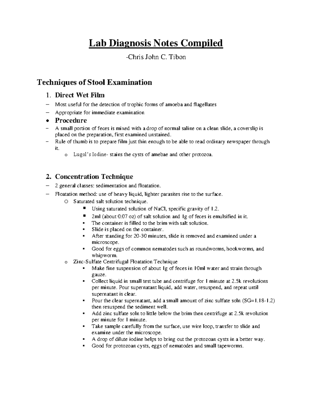 Stool Examination part one - Lab Diagnosis Notes Compiled - Chris John ...
