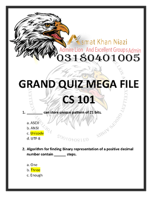 CS101 Solved MCQs Final Term By Junaid - CS101-Intruduction to ...