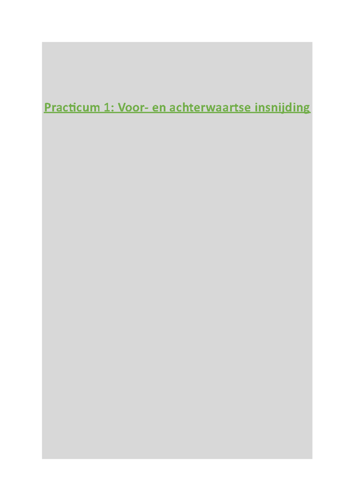 Practicum 1 - Practicum 1: Voor- en achterwaartse insnijding Inhoud ...