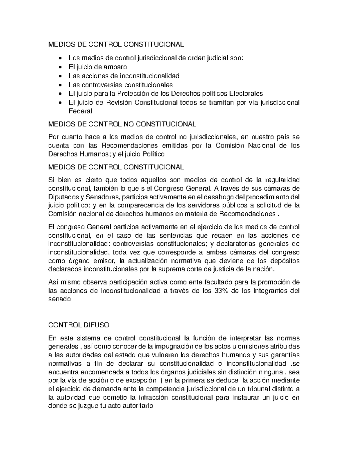 Apuntes Juicio Amparo - MEDIOS DE CONTROL CONSTITUCIONAL Los medios de ...