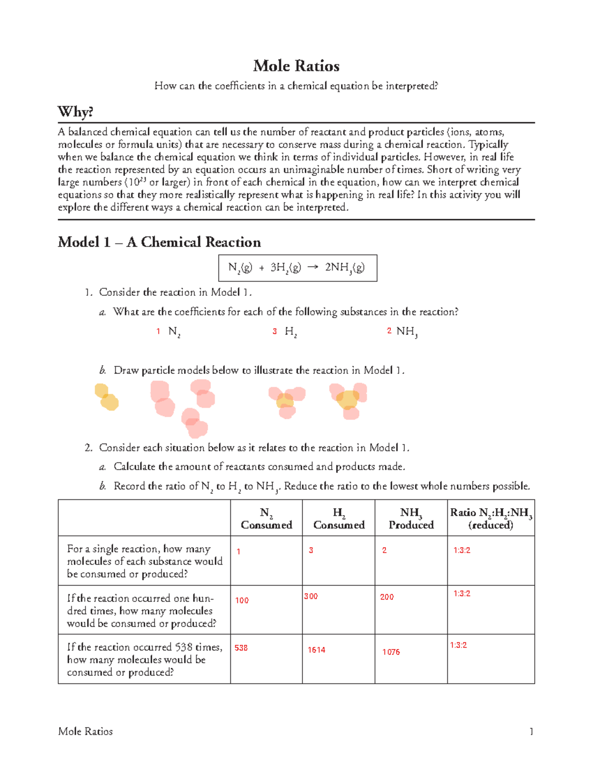 Chemistry Mole Ratios - Mole Ratios 1 Mole Ratios How can the ...