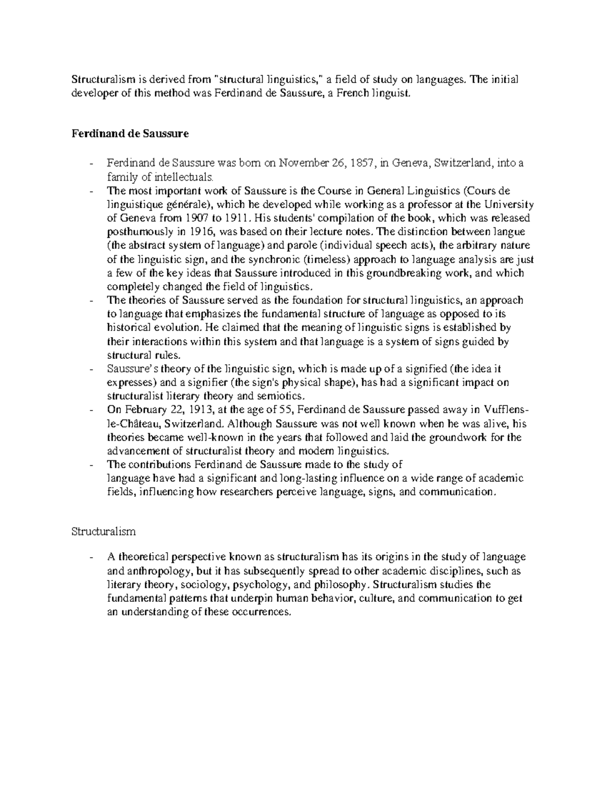 Literary Criticism - Structuralism is derived from "structural ...