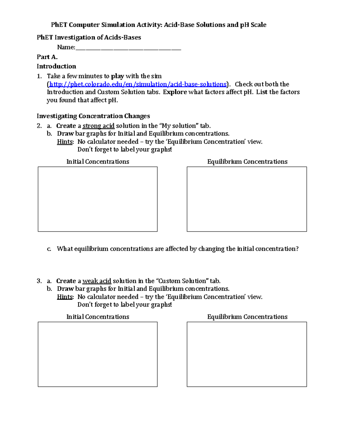 Acid-Base Solutions - Practice material for real - PhET Investigation ...