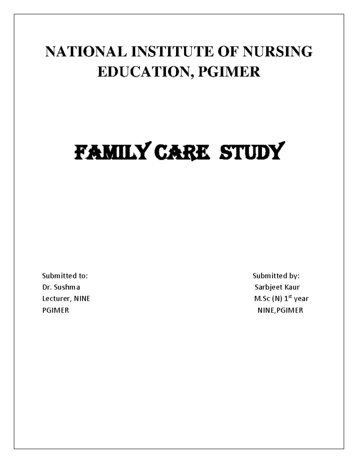 443741058 Family CARE Study ANP Community - NATIONAL INSTITUTE OF ...