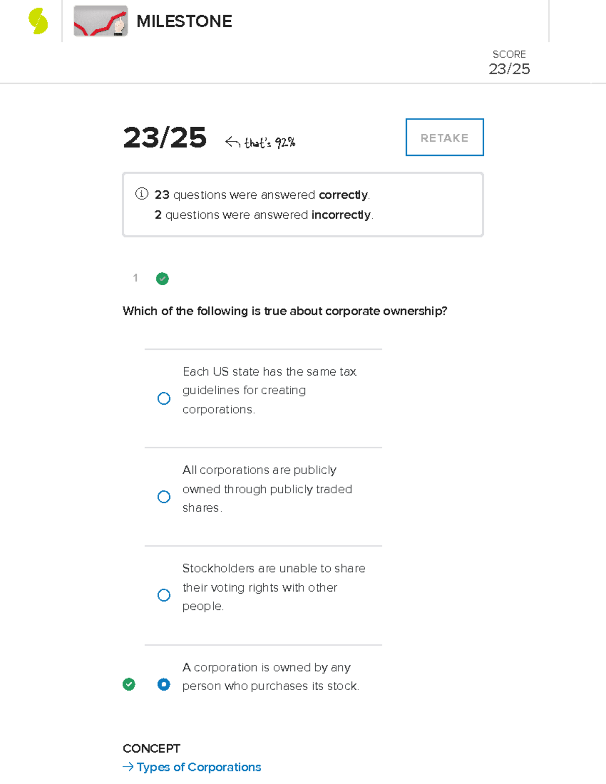 Intro 2 business final milestone 23 over 25 - 1 CONCEPT → Types of ...