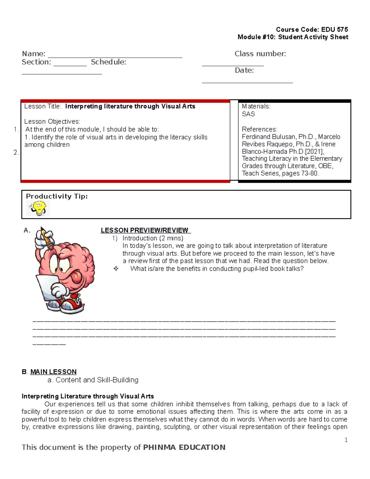 EDU 575 SAS Day 10SDVDSV - Module #10: Student Activity Sheet Name ...