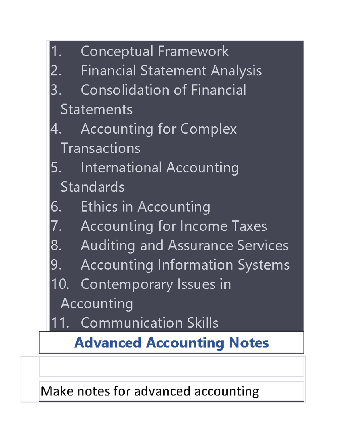Advanced accounting 1-4 - Conceptual Framework Financial Statement ...
