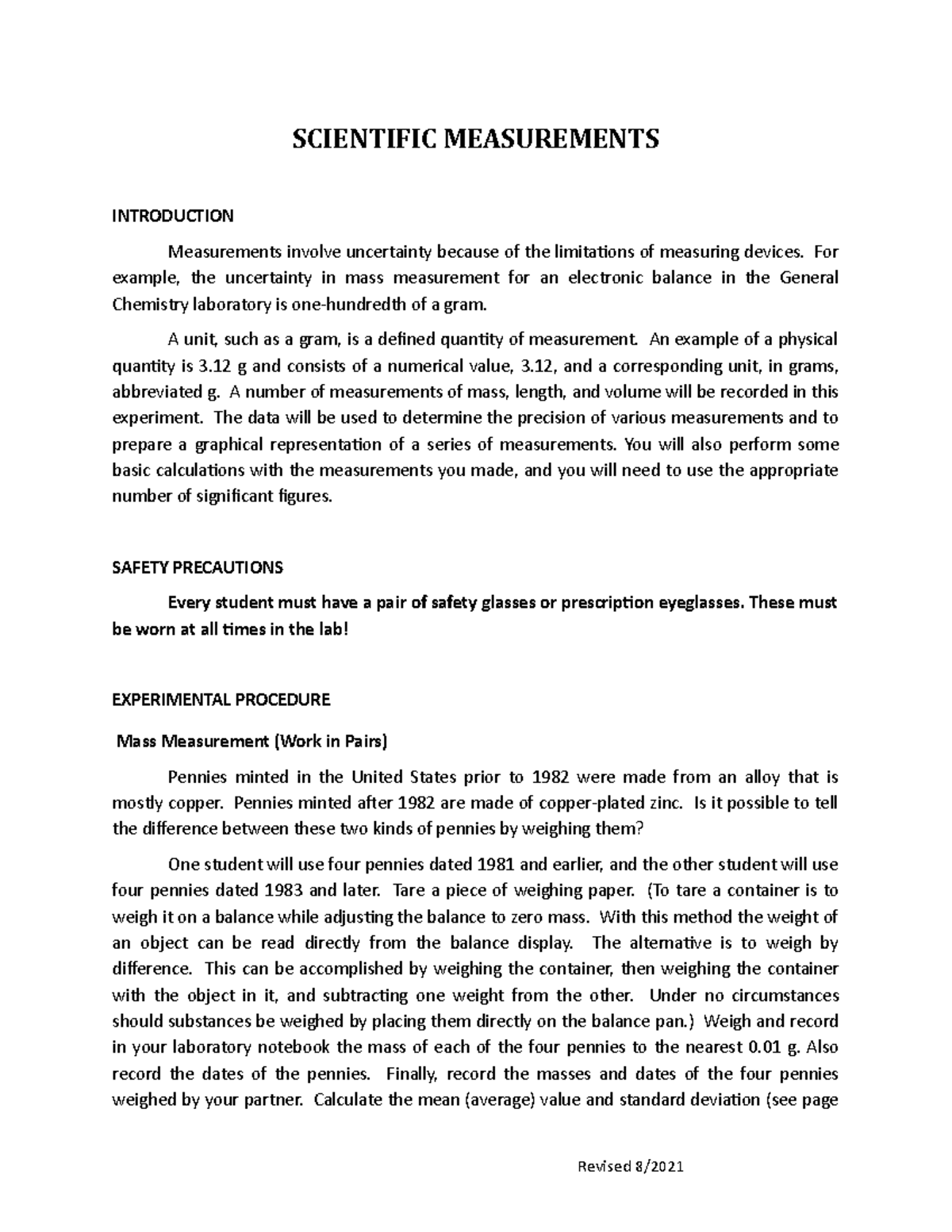 01 Scientific Measurements 2021 - SCIENTIFIC MEASUREMENTS INTRODUCTION ...