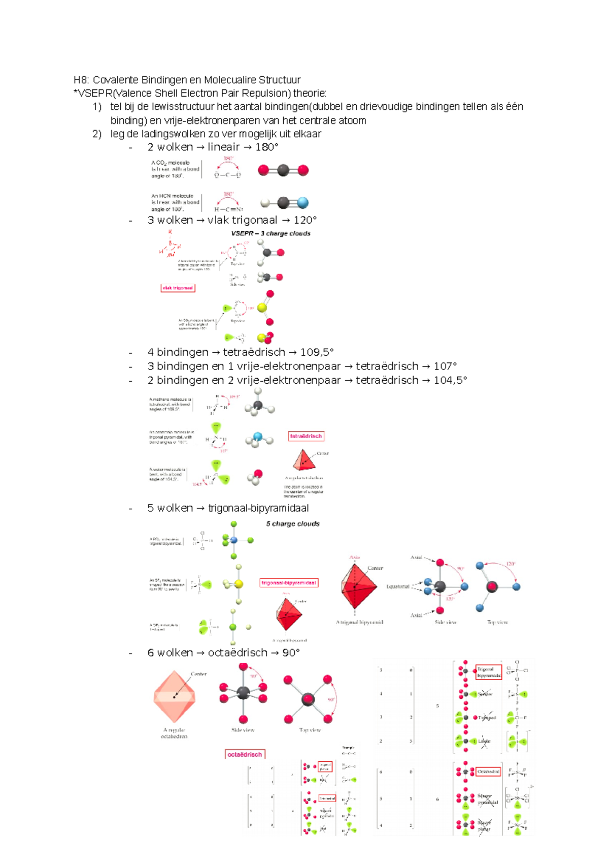 CH8 Covalente Bindingen en Molecualire Structuur - H8: Covalente ...