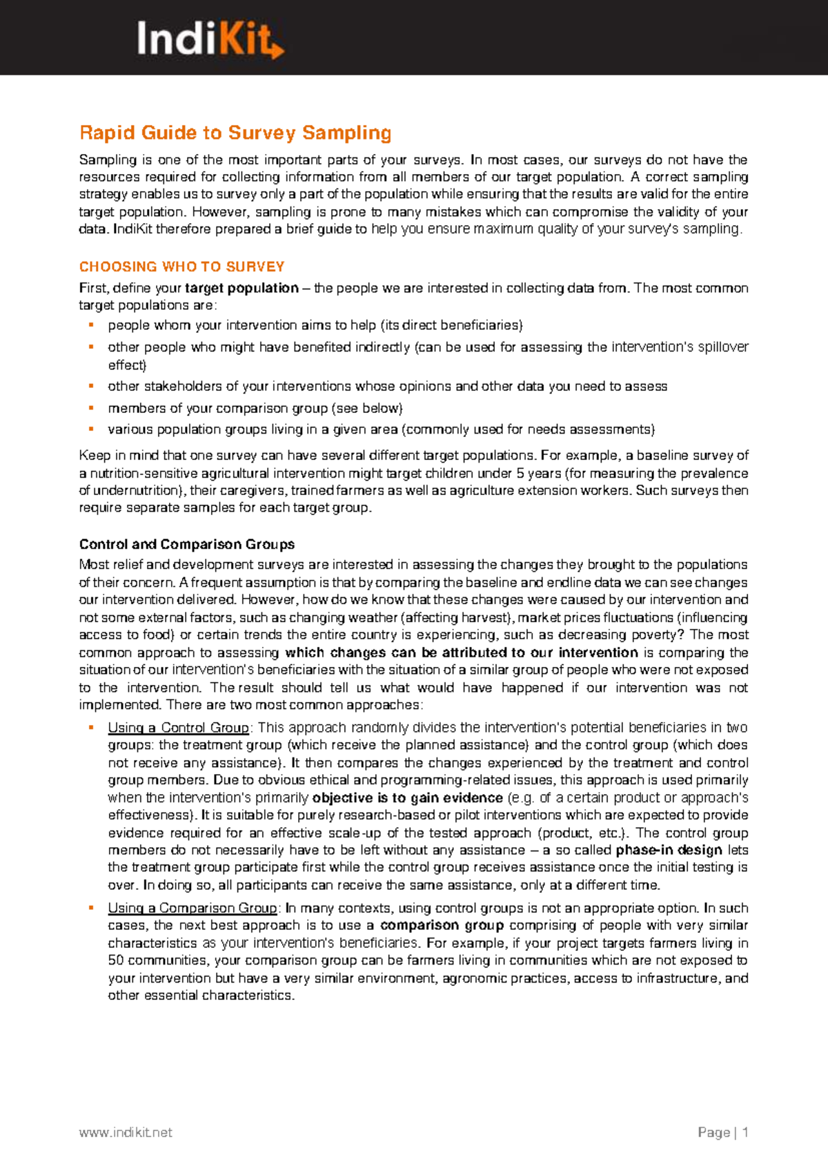 114-rapid-guide-to-survey-sampling final - indikit Page | 1 Rapid Guide ...