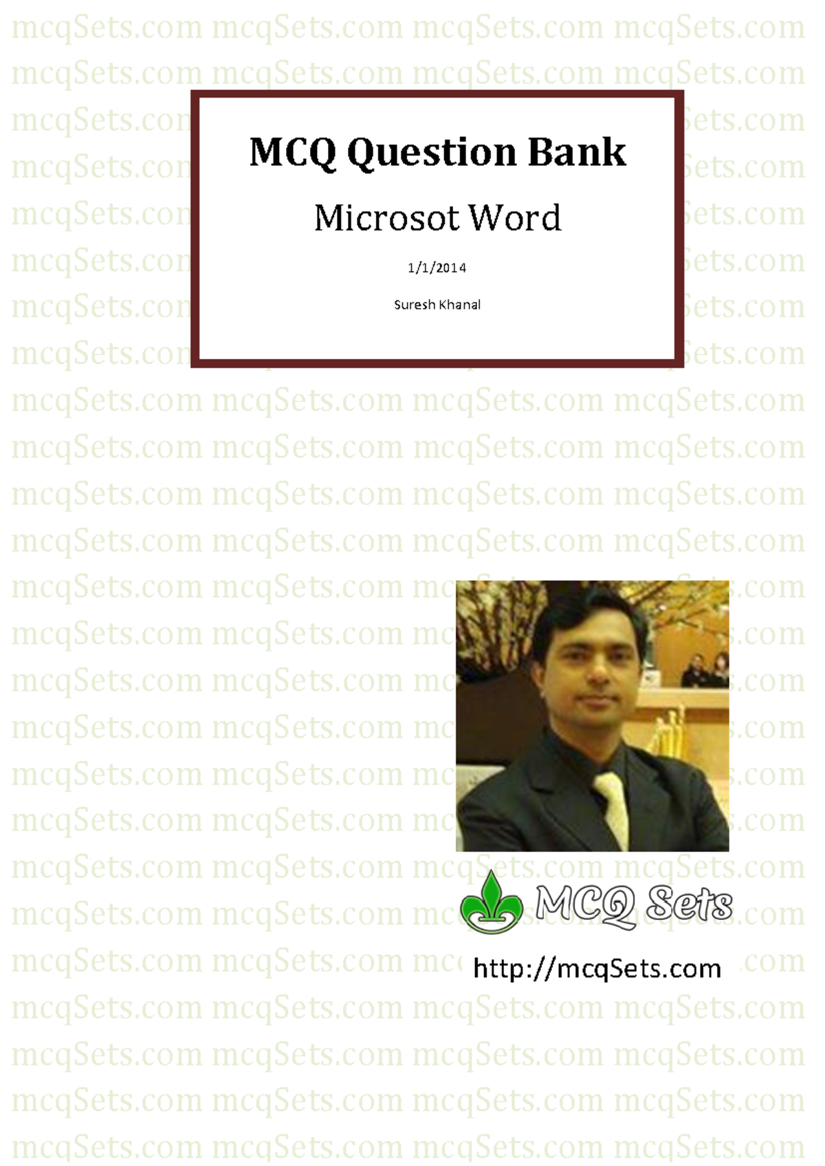 MS Word MCQs - Basic Notes of Microsoft Office Word. - mcqSets mcqSets ...