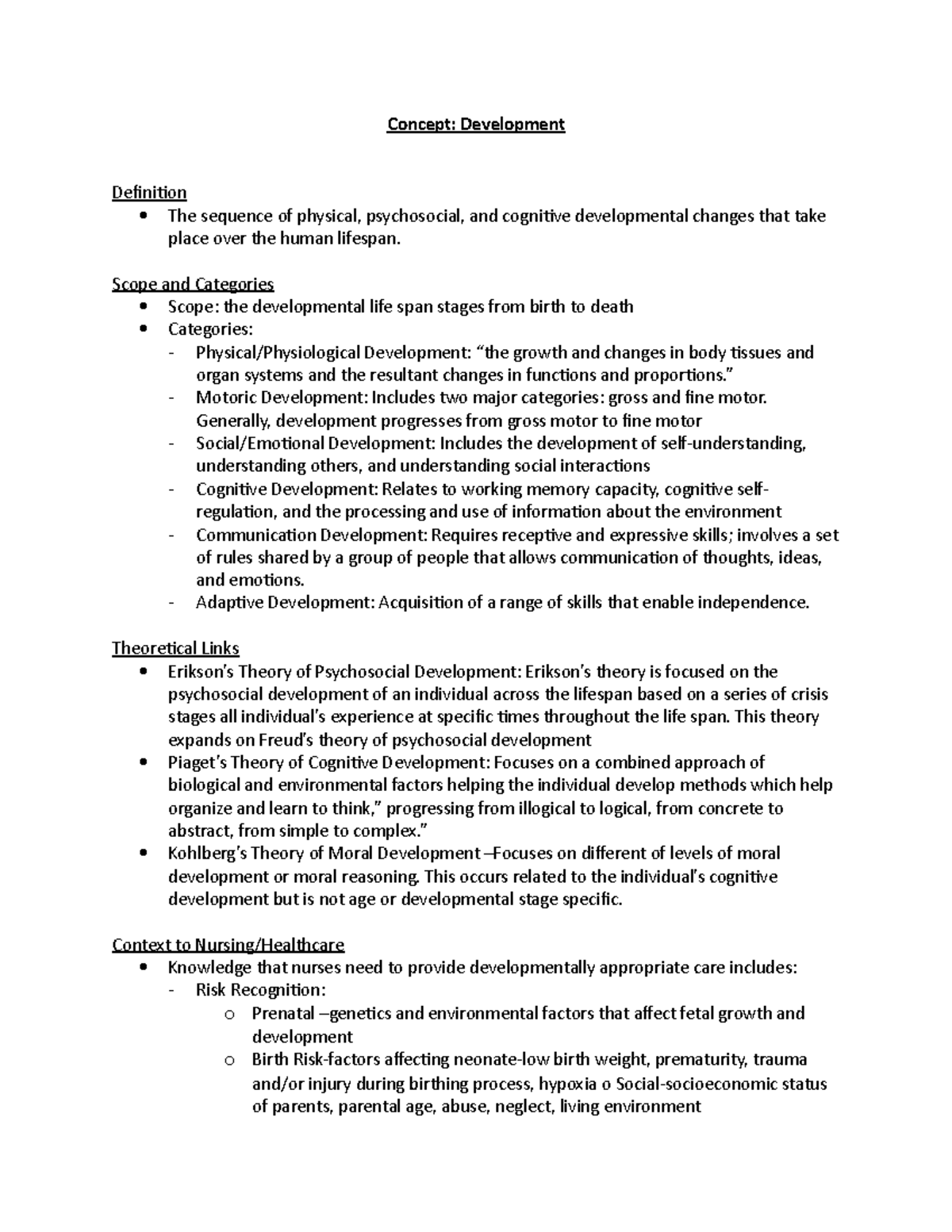 Concept Development - Concept: Development Definition The sequence of ...