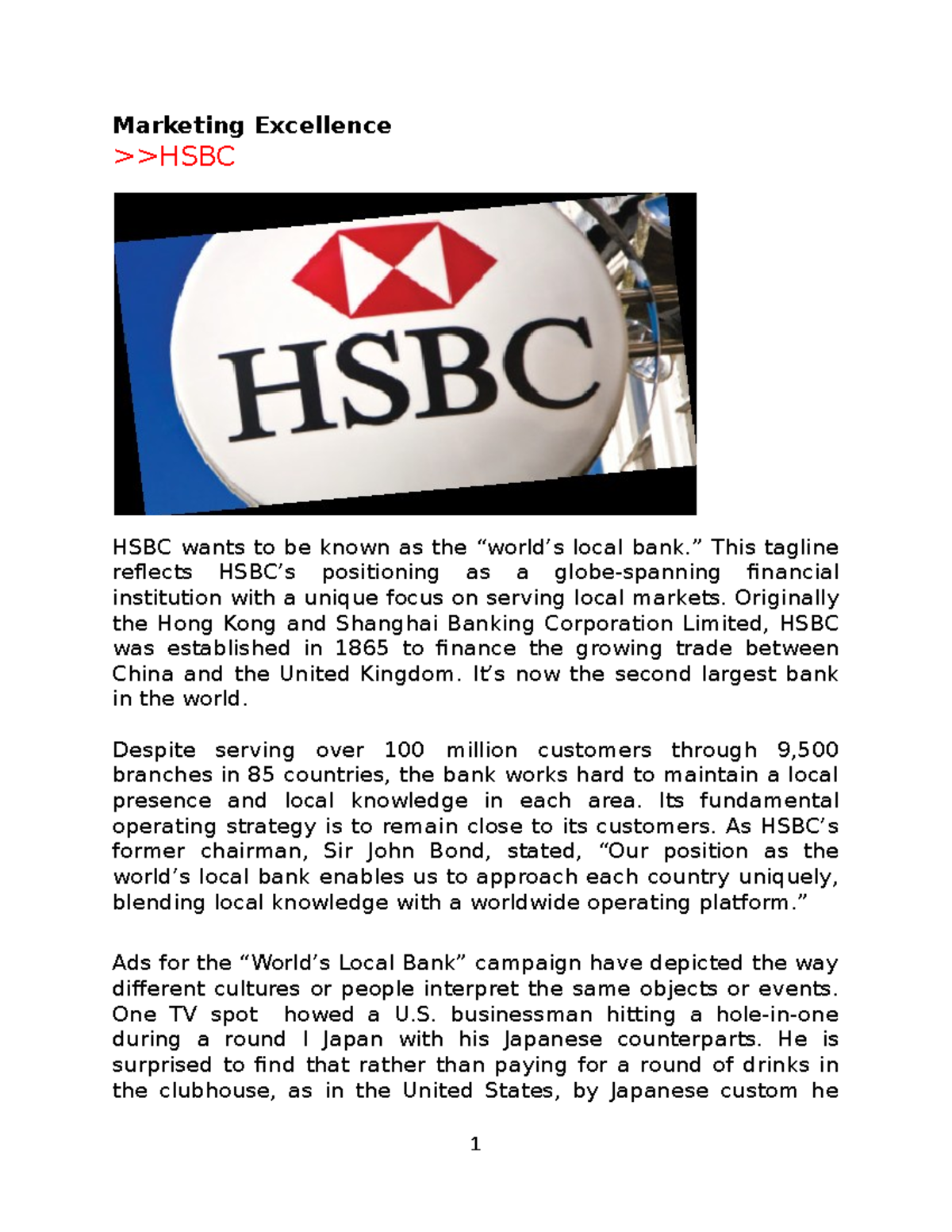 Marketing Excellence HSBC Segmentation - Marketing Excellence >>HSBC ...