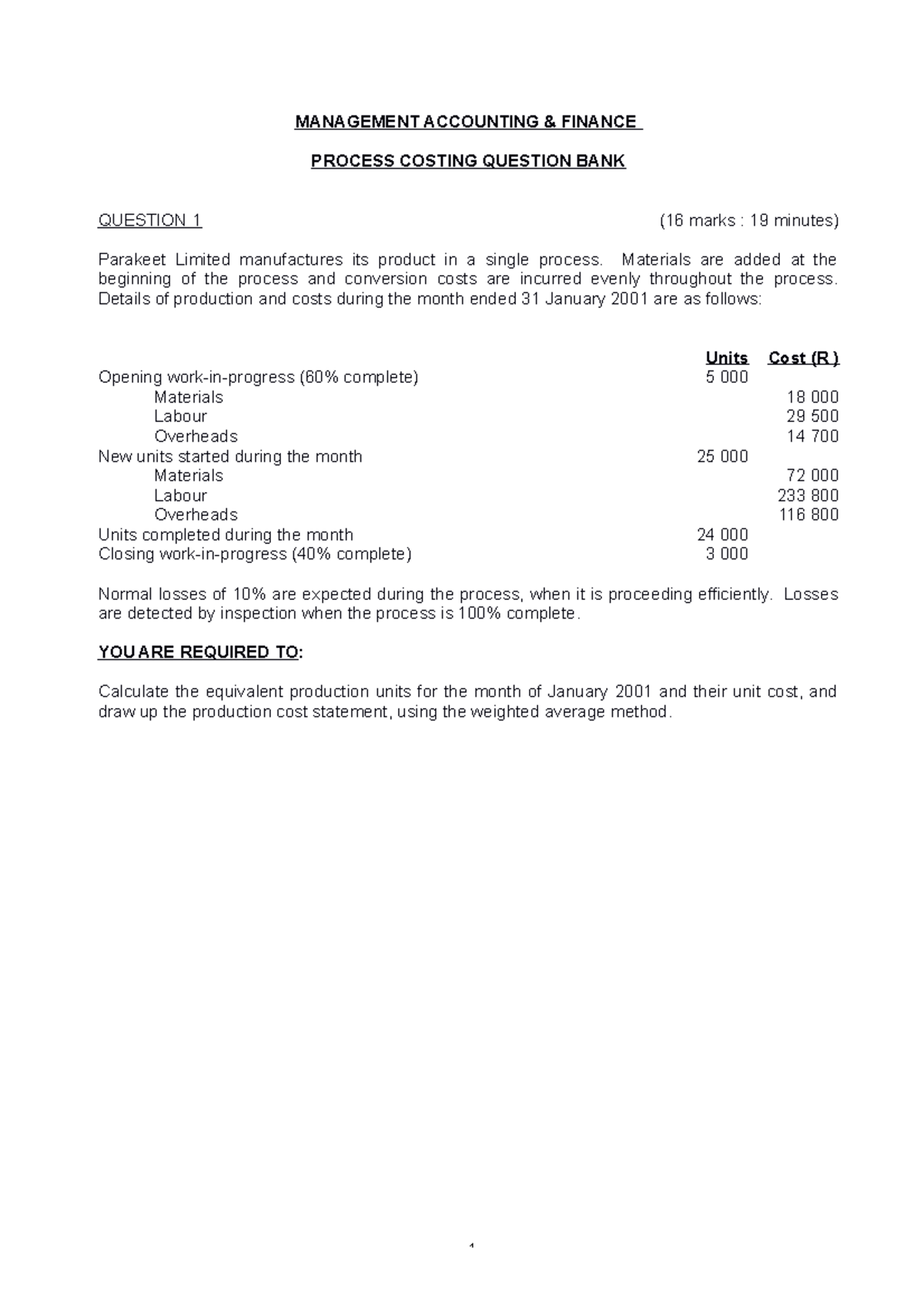 FINANCIAL ACC MANAGEMENT - MANAGEMENT ACCOUNTING & FINANCE PROCESS ...