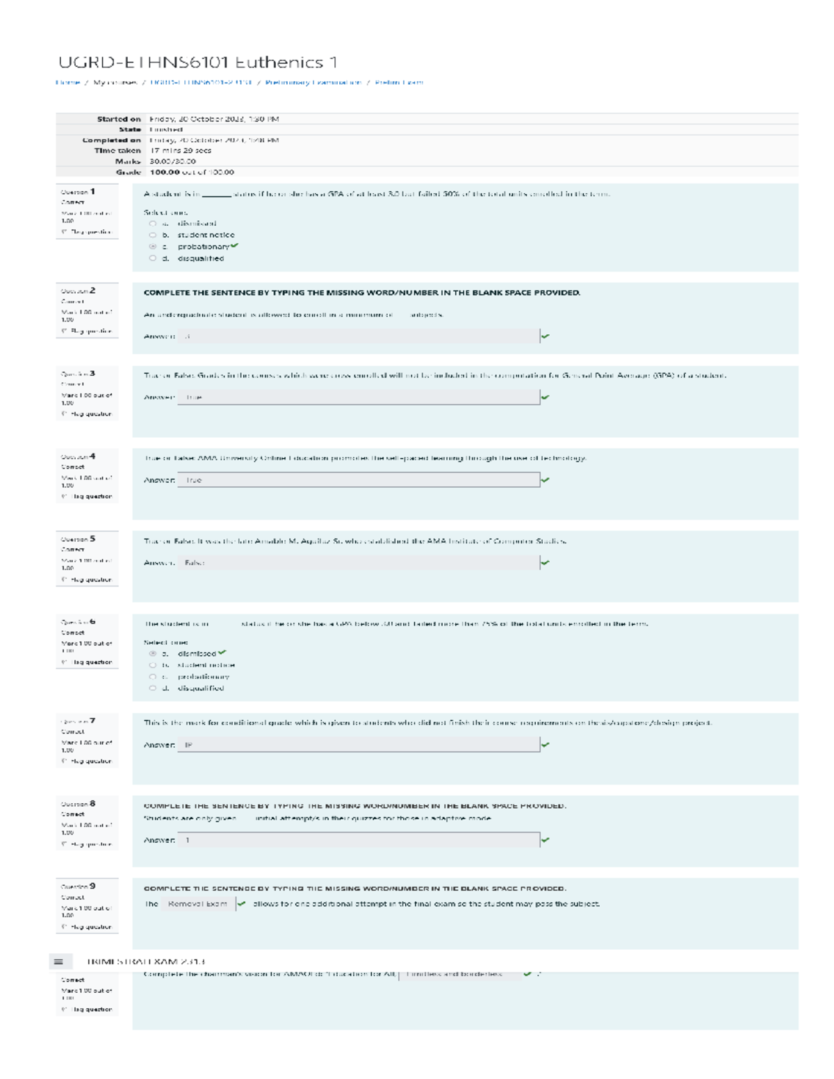 Euthenics 1 (Prelim Exam) - Euthenics 1 - AMATEL - Studocu