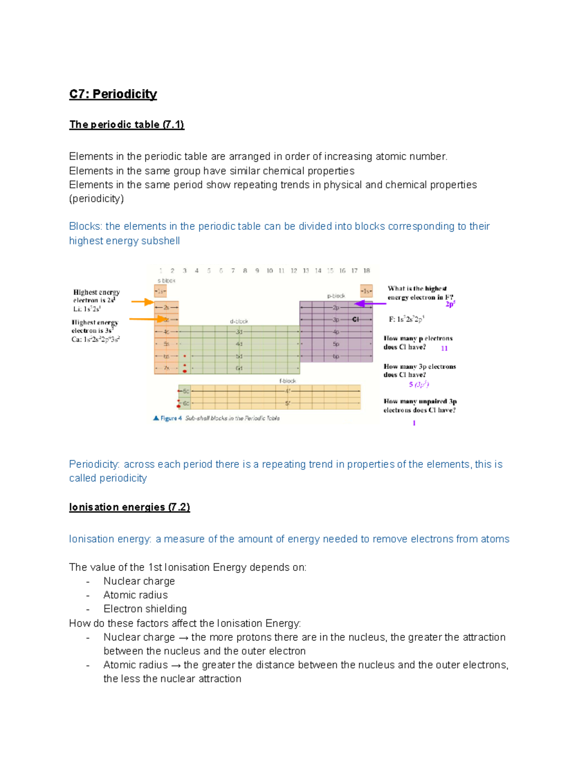 Module 3 - periodic table & energy - C7: Periodicity The periodic table ...