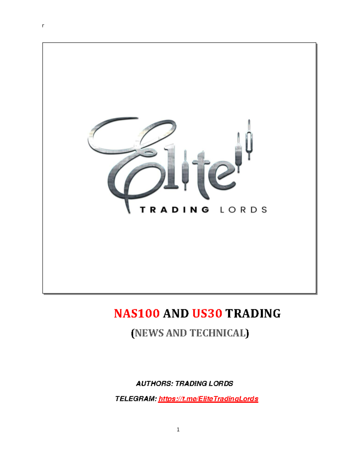 Elite Trading Lords NAS100 and US30 - NAS100 AND US30 TRADING (NEWS AND ...