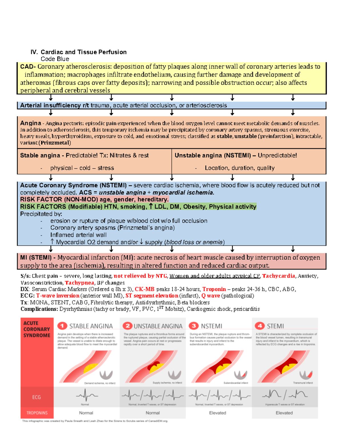 Cardiac - Lecture notes 10 - IV. Cardiac and Tissue Perfusion Code Blue ...