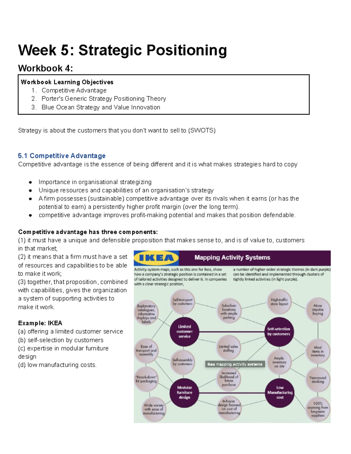 Strategic Management Week 5 Strategic Positioning - Week 5: Strategic ...