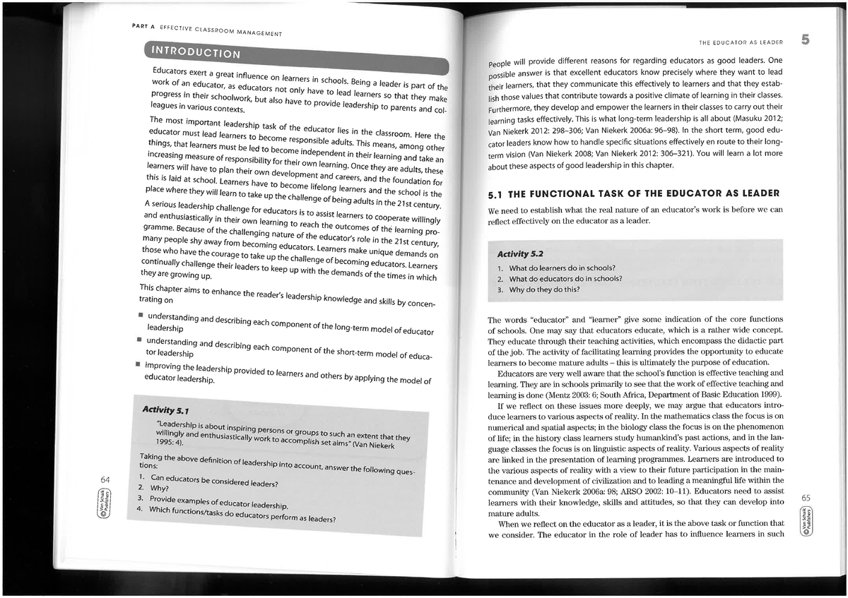 P 64 65 - education notes - PART A EFFECTIVE CLASSROOM MANAGEMENT THE ...