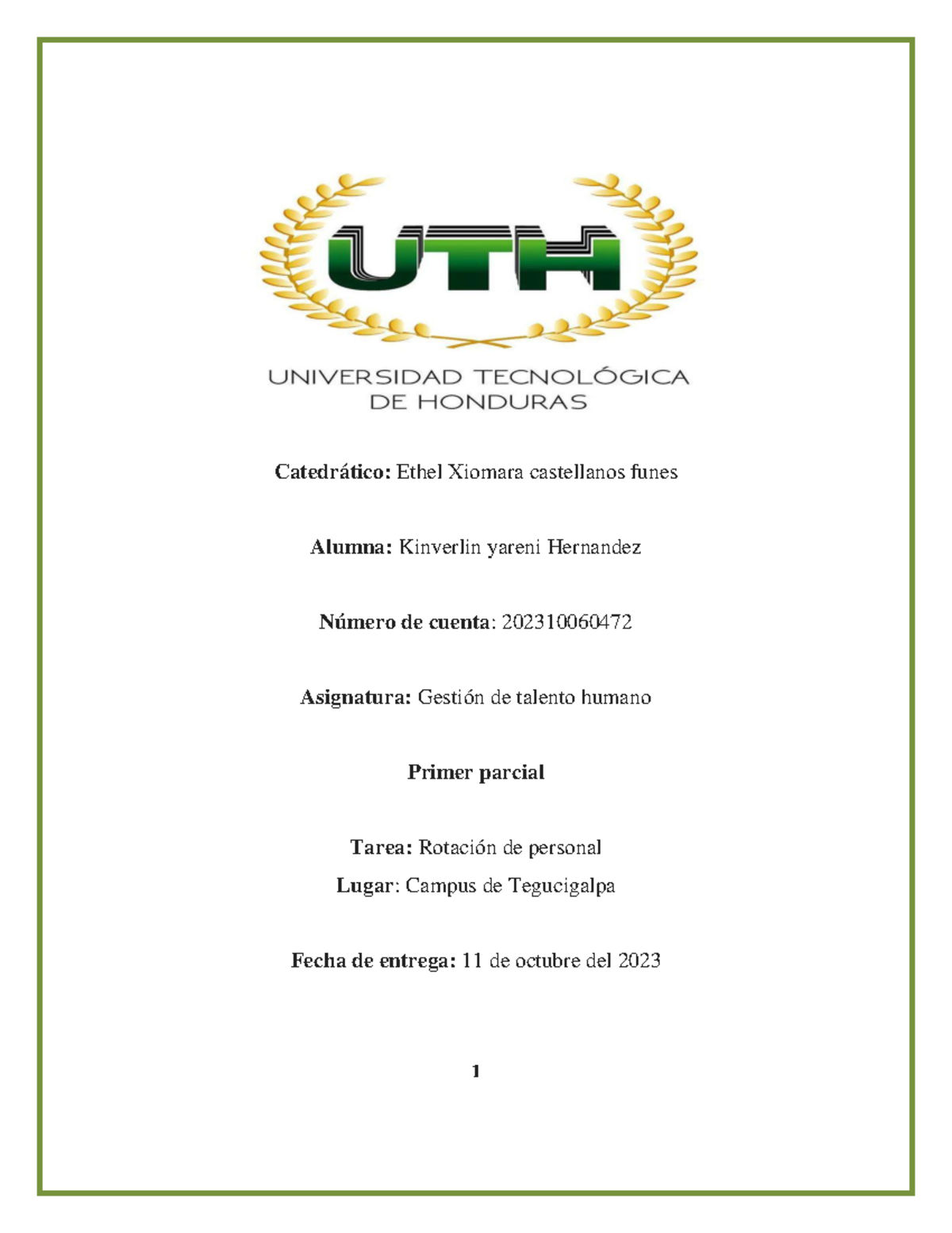 Tarea 3 Gestion DE Talento H - Catedrático: Ethel Xiomara castellanos ... Tarea 3 Gestion DE Talento H - Catedrático: Ethel Xiomara castellanos ...