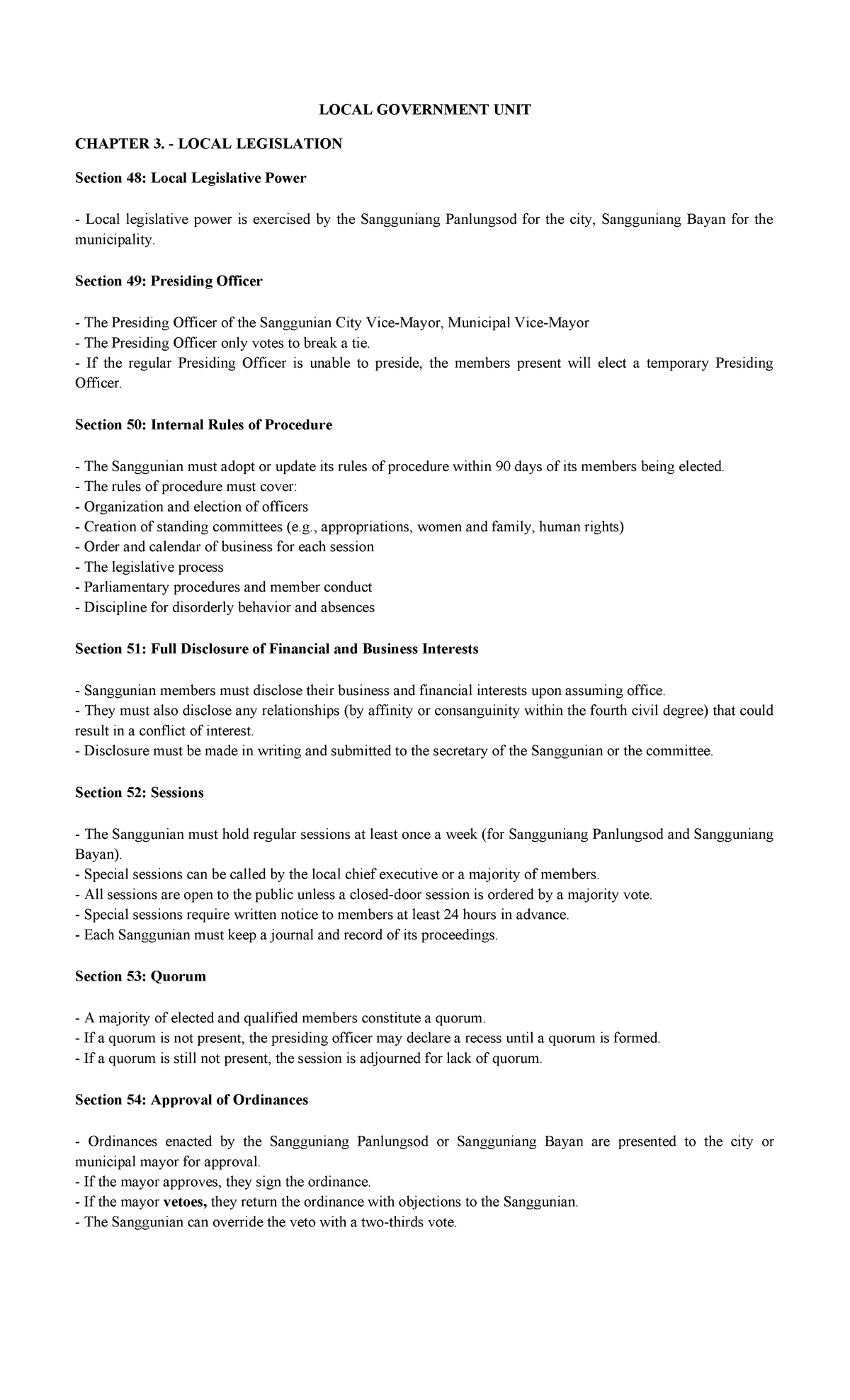 Section 48 Loc-WPS Office - LOCAL GOVERNMENT UNIT CHAPTER 3. - LOCAL ...