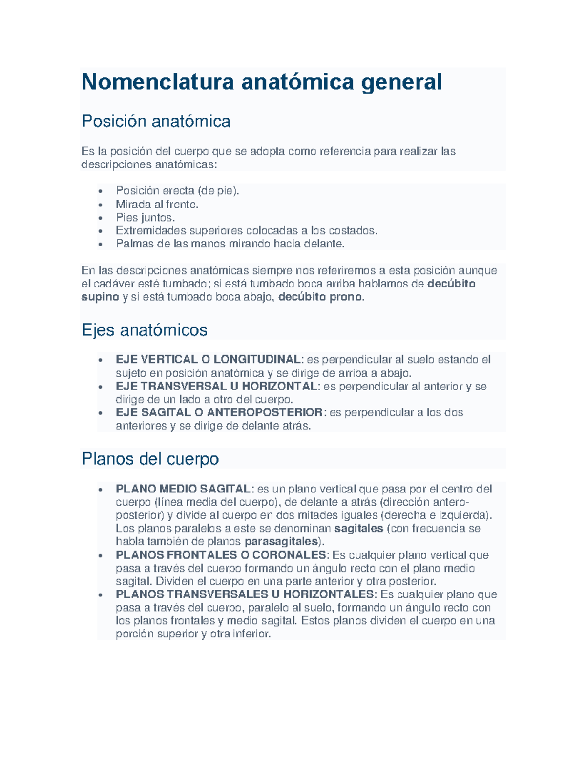 Nomenclatura anatómica general - Nomenclatura anatómica general ...