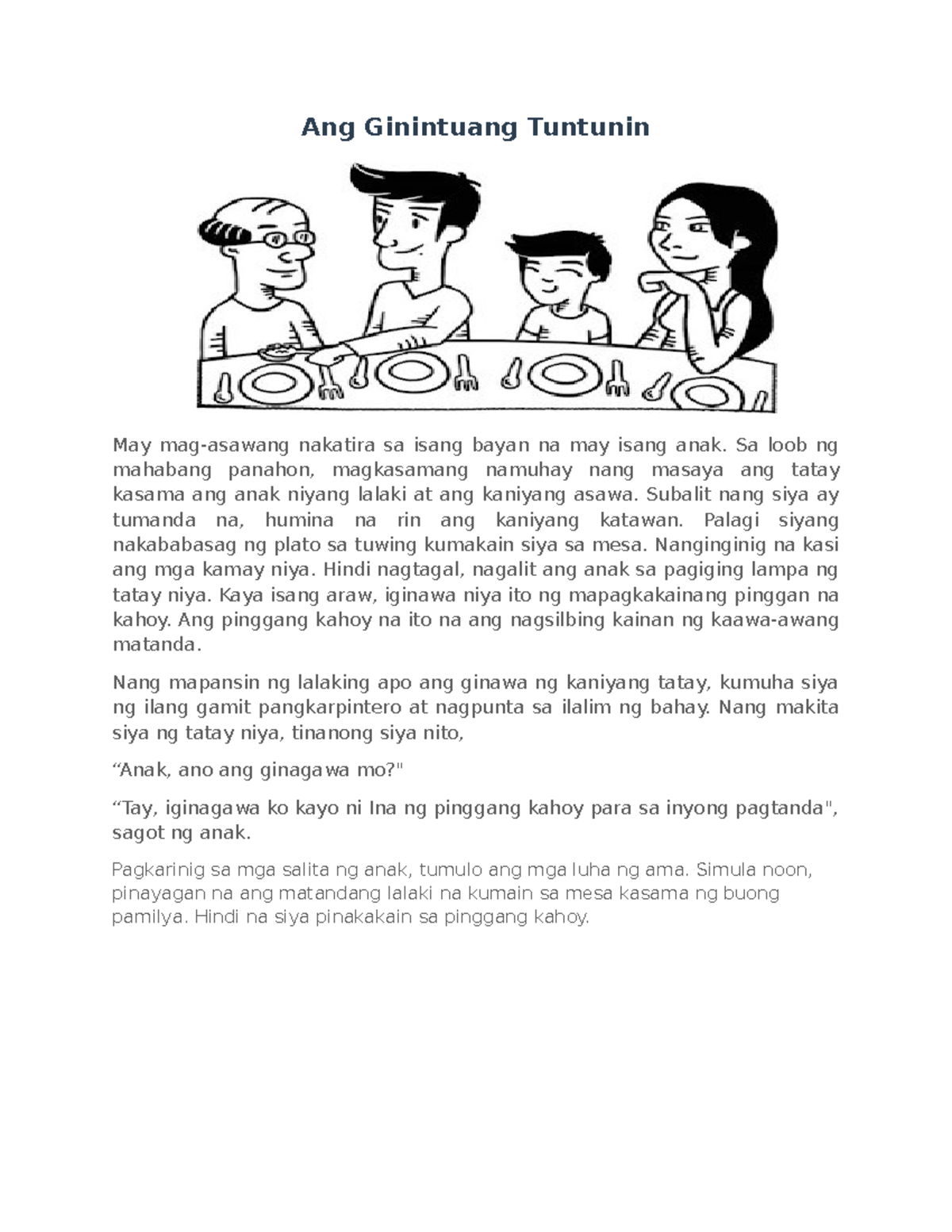 Ang ginintuang Tuntunin - Ang Ginintuang Tuntunin May mag-asawang ...