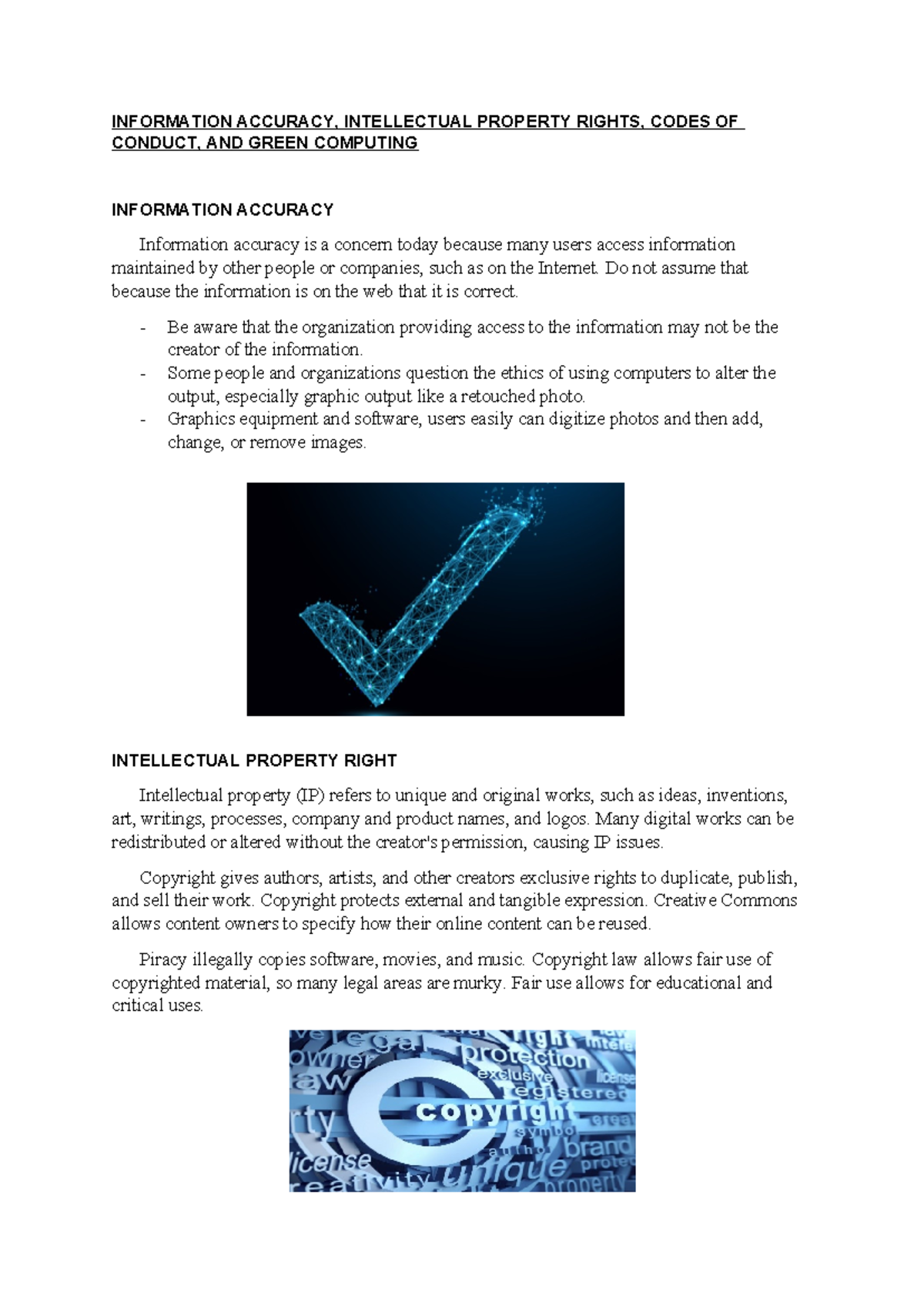 AIS 5-9 - notes - INFORMATION ACCURACY, INTELLECTUAL PROPERTY RIGHTS ...