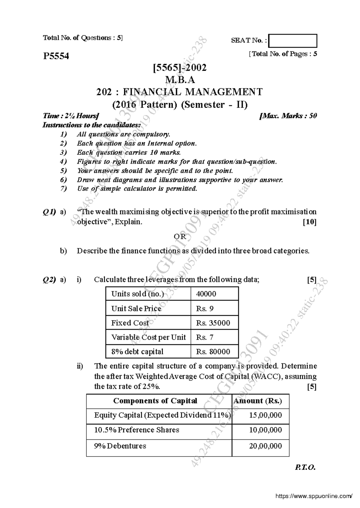 Mba 2 sem financial management p16 jun 2019 - ####### Q1) a) “The ...