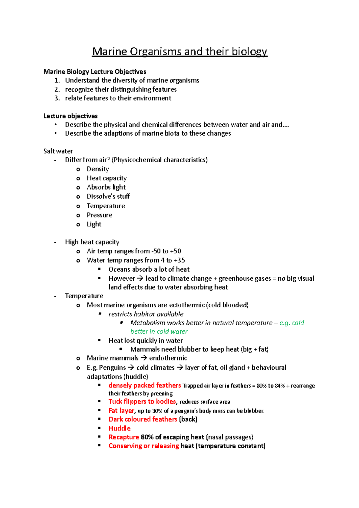 W5.L9 - (1) Marine Organisms and biology - Marine Organisms and their ...