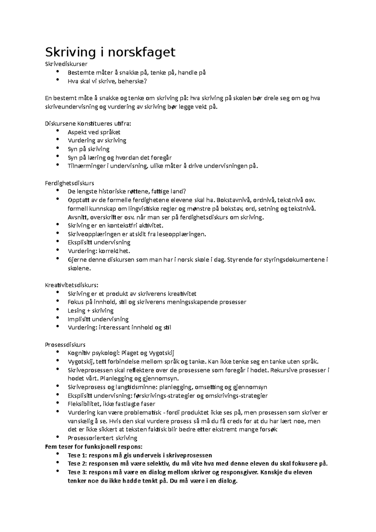 Skriving i norskfaget 2 - Skriving i norskfaget Skrivediskurser ...