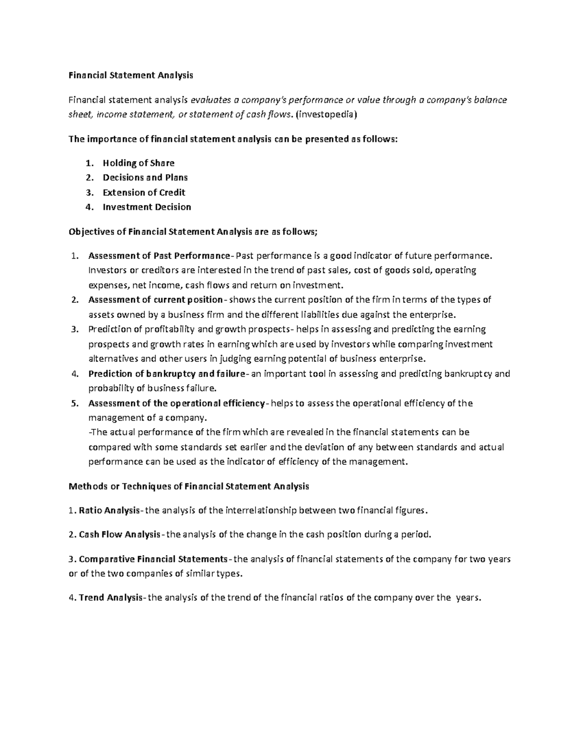 Module 3 Business Finance students - Financial Statement Analysis ...