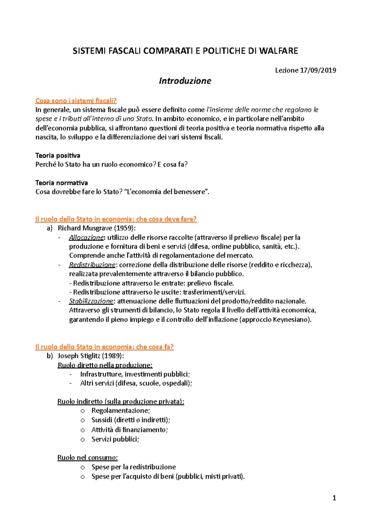 Sistemi fiscali comparati e politiche di welfare - SISTEMI FASCALI ...