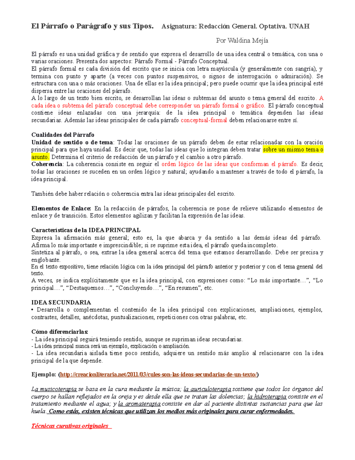 El Párrafo o Parágrafo y sus Tipos (Redacción General) - El Párrafo o ...