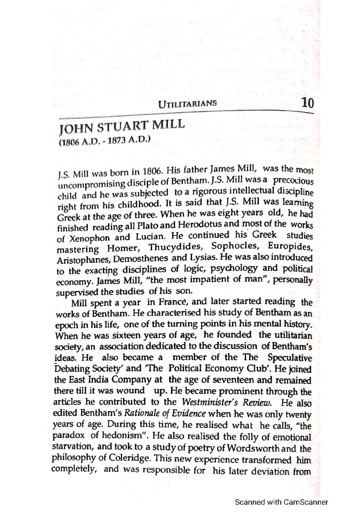 John Stuart Mill - A brief history of history of English Literature ...