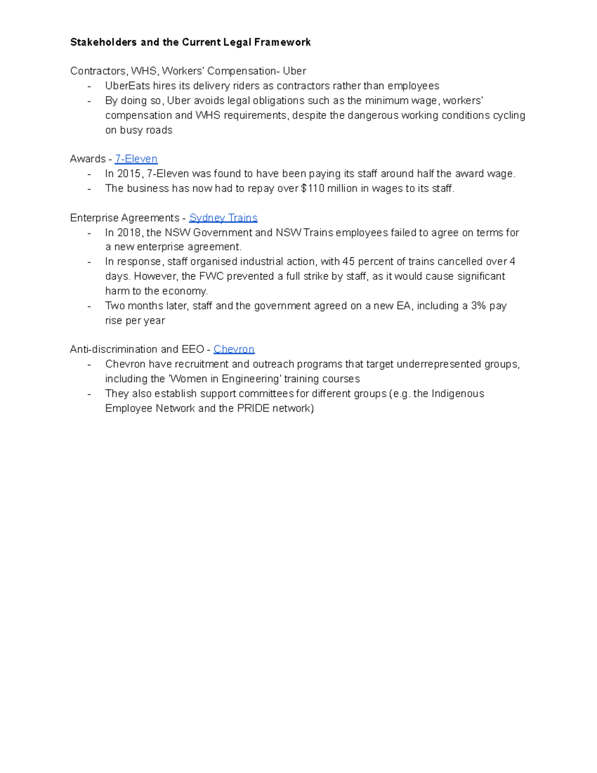 HR Case Studies - Stakeholders and the Current Legal Framework ...