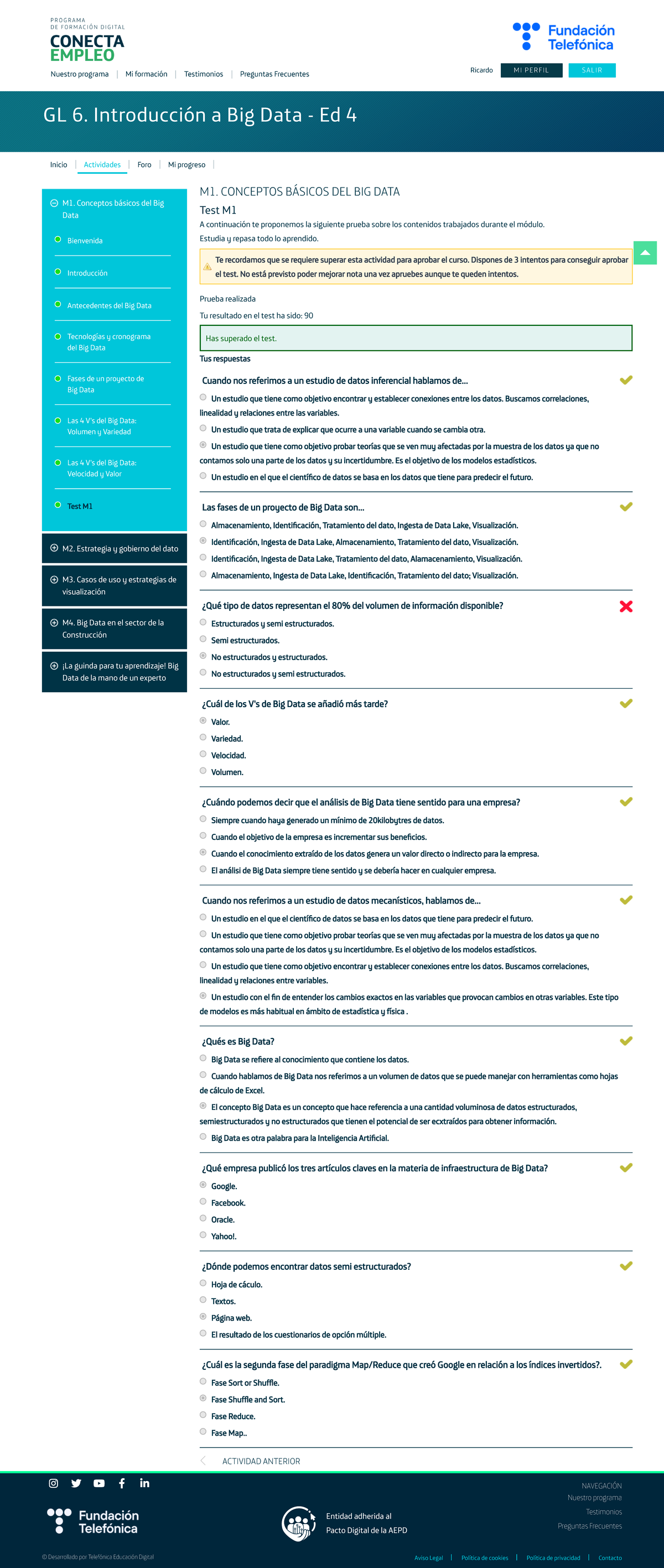 Pdfcoffee - Ricardo M I P E R F I L S A L I R GL 6. Introducción a Big Data - Ed 4 M1. Conceptos ...
